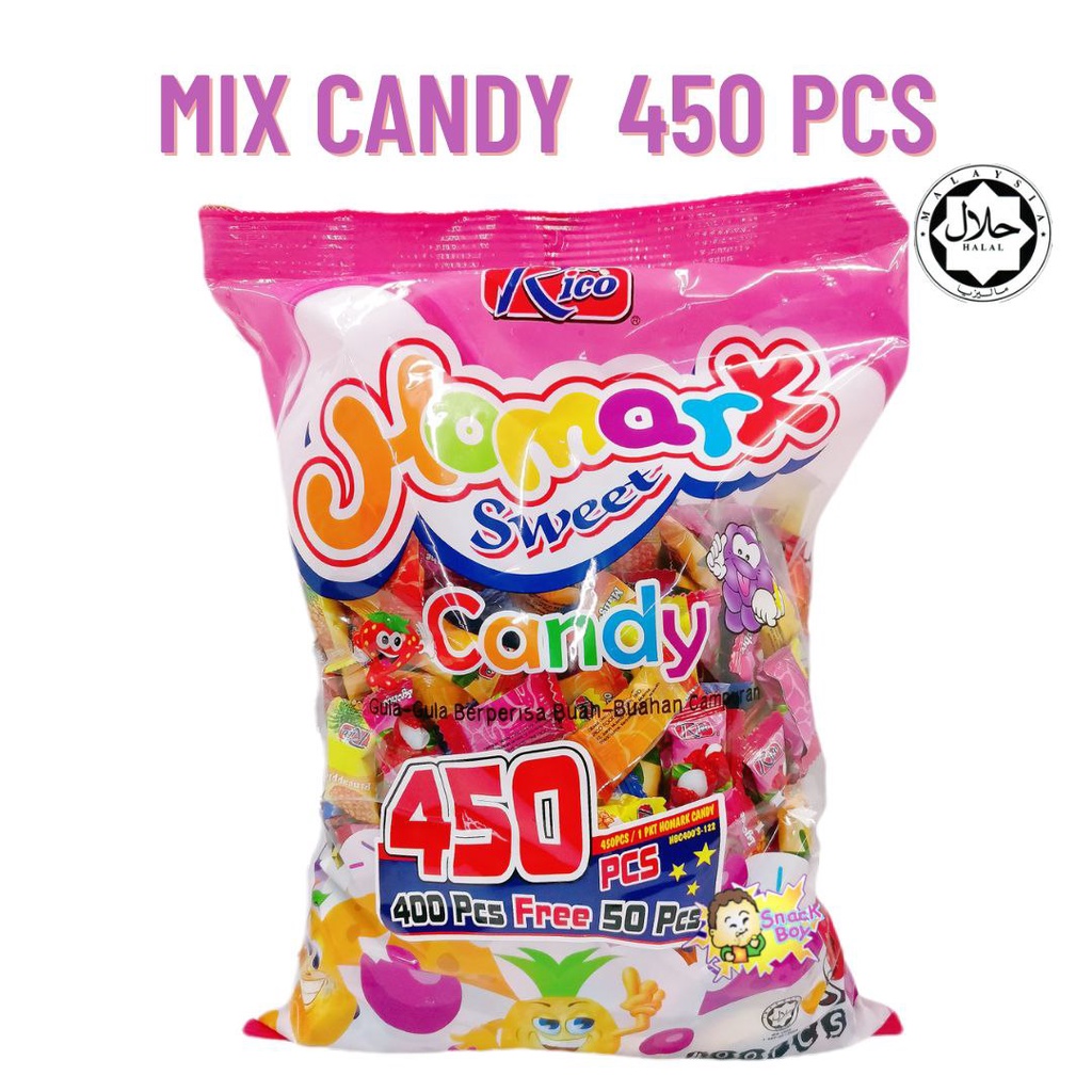 450pcs Rico Homark Sweet Candy / Buah-Buahan Campuran Gula / Mixed ...