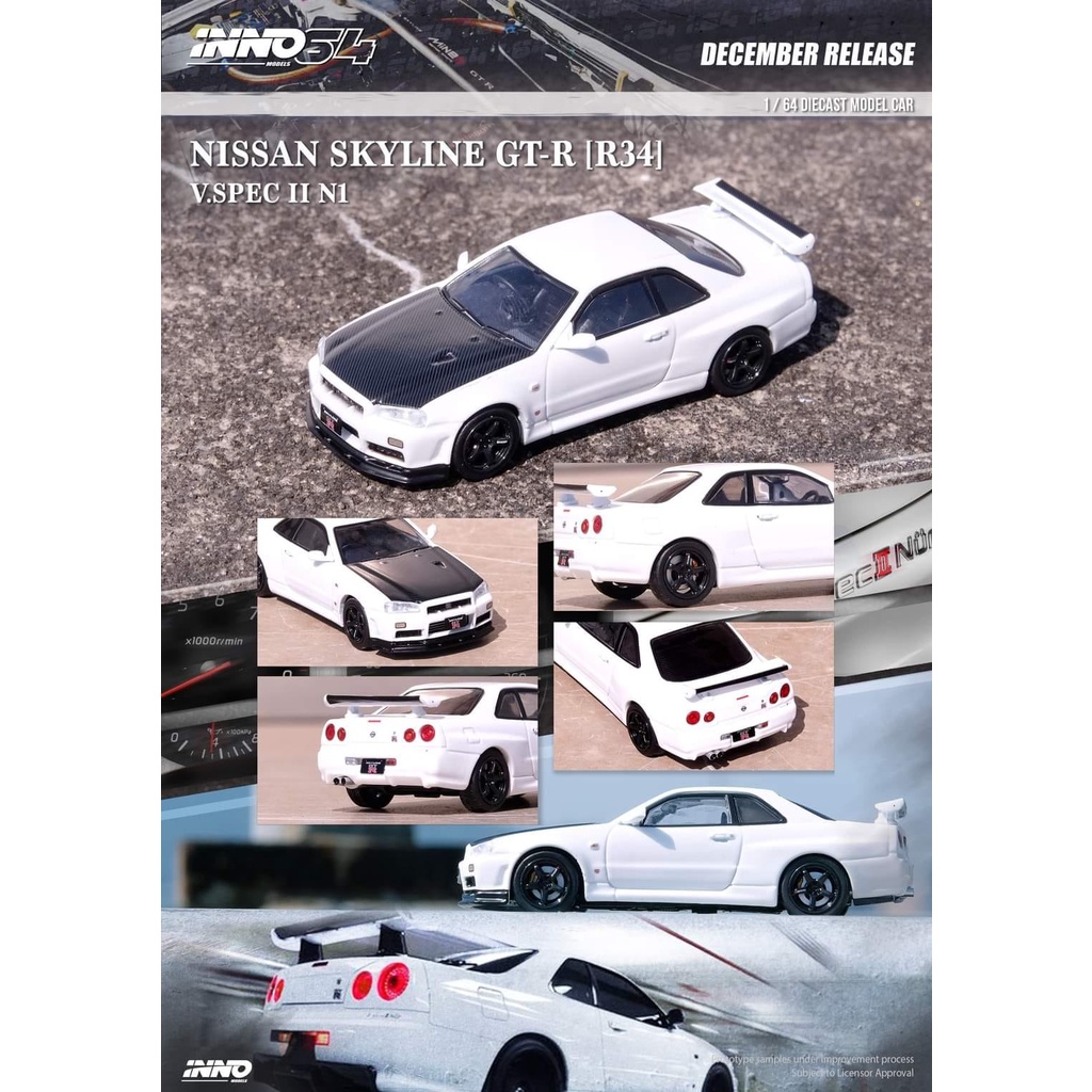 INNO MODELS INNO64 1/64 NISSAN SKYLINE GT-R R34 R-TUNE V.SPEC II N1 ...