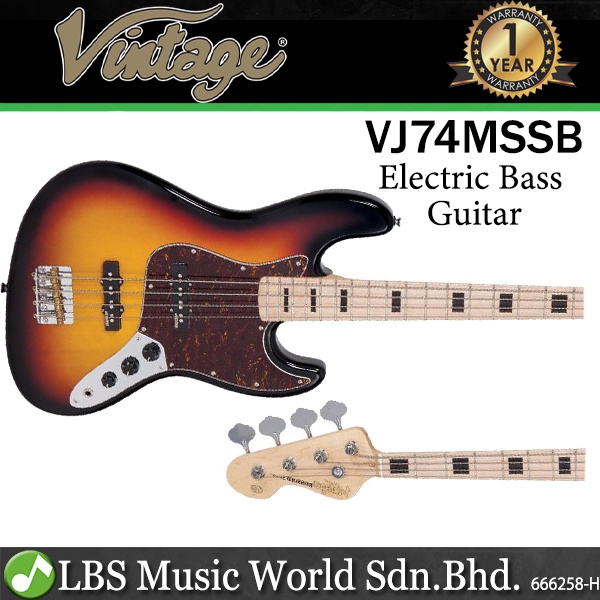 Vintage VJ74MSSB Icon Series 4 Strings Eastern Poplar Body Bolt On Jazz ...