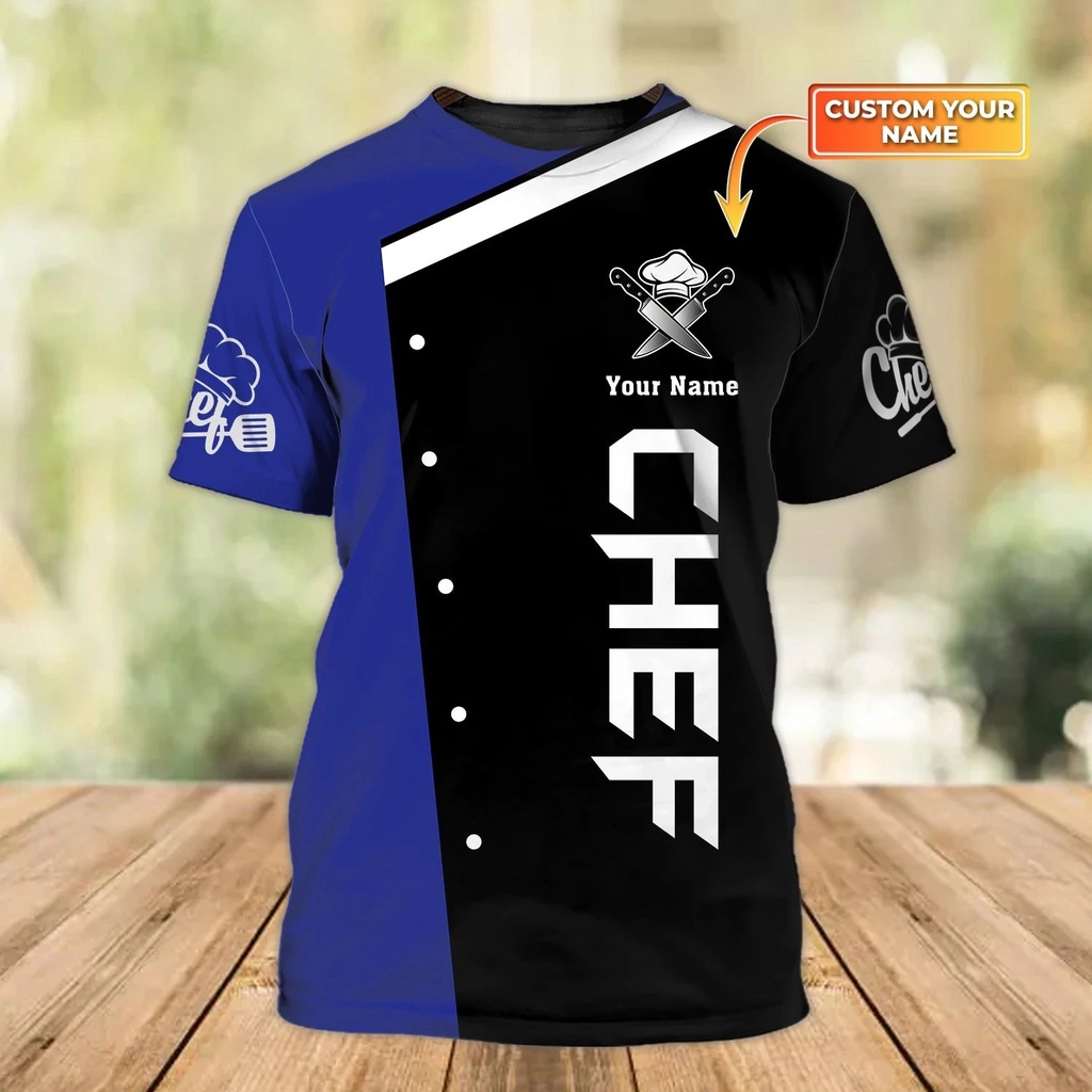 chef uniform shirt Summer mens t shirt Custom name Chef 3D all over ...