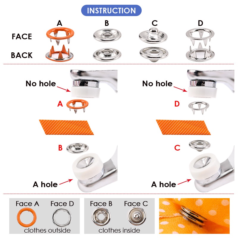 Precision Metal Snap Button Fasteners Pliers Kit Tool,Press Studs ...