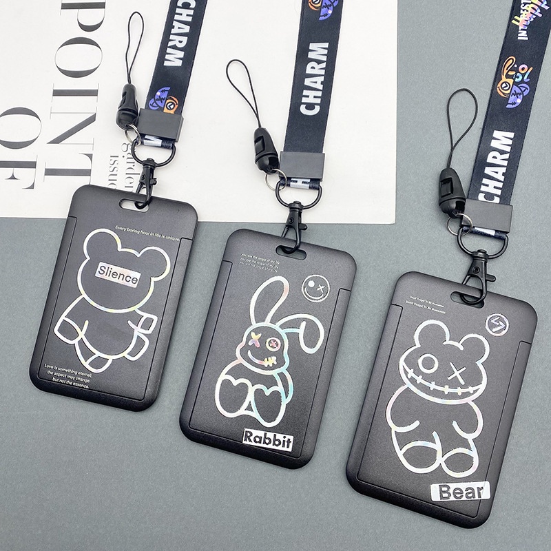 Cool Bear Card Holder Card Student ID Card Protection Case Kid Holder ...