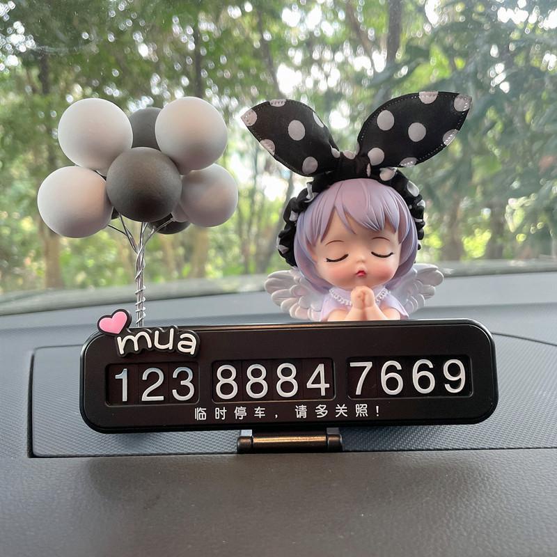 Car Annie Temporary Parking Sign Cute Moving Number Card Female ...