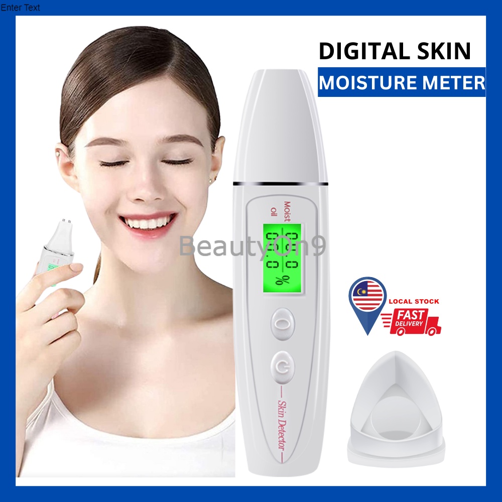 READY STOCK Digital Skin Tester Moisture Detector Pen LCD Display Water ...