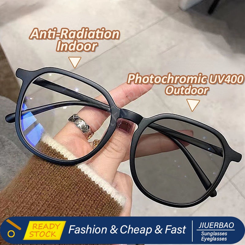 Photochromic Anti Radiation Glasses for Women Men Round Oversized ...