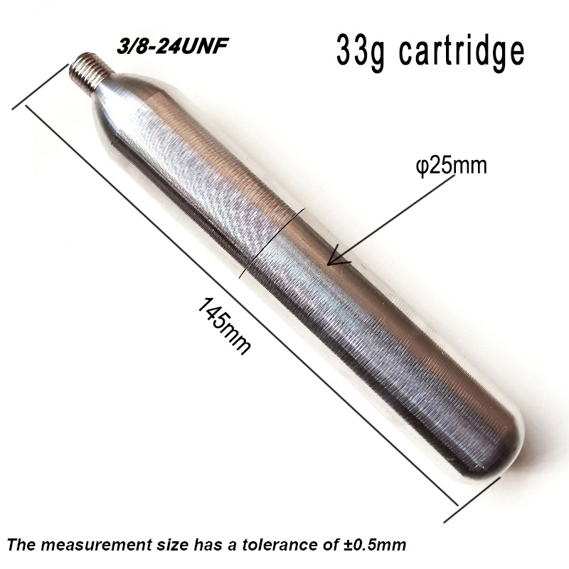 Stainless Steel Gas Cylinder Can Repeatedly Inflate 8g 12g 16g 24g 33g 45g CO2 cartridge.Replace ...
