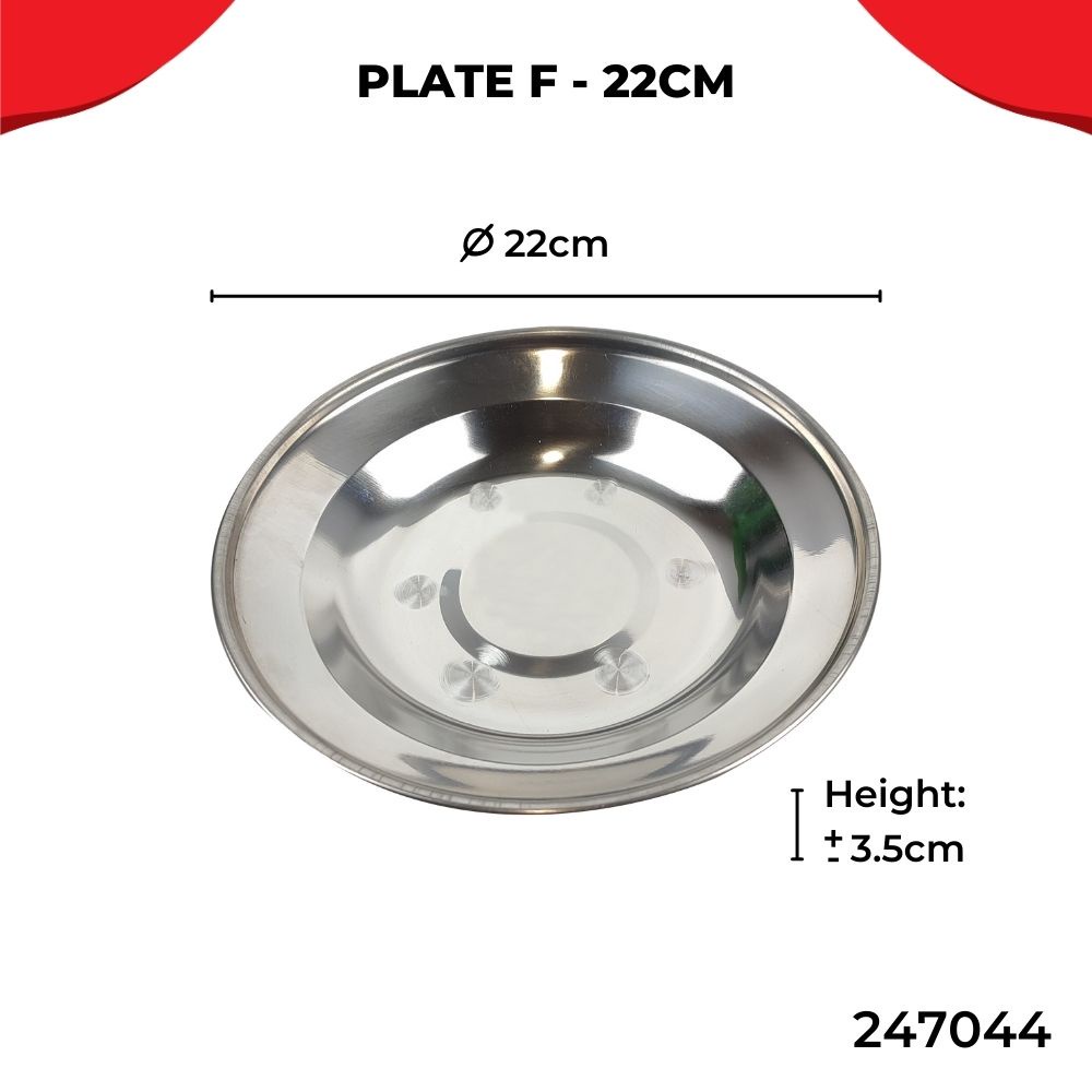 SUPERSAVE Stainless Steel Plate Dish Serving Food Kitchen Tableware ...