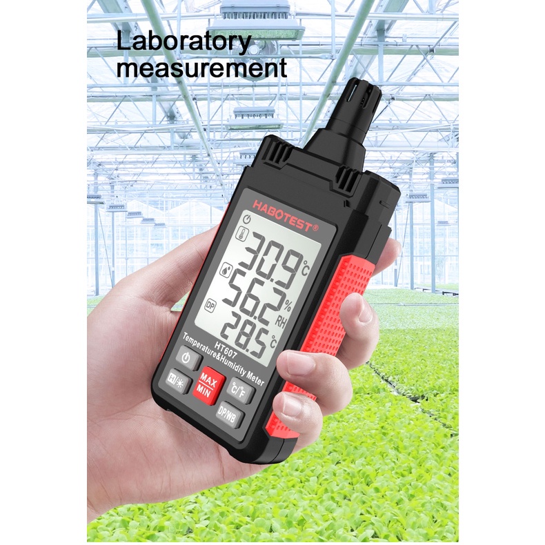 Digital Psychrometer Industrial Temperature Humidity Meter Handheld LCD ...
