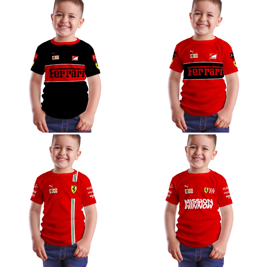 T-shirt Kids Jersey F1 Ferrari Team Scuderia Racing Team Formula One ...