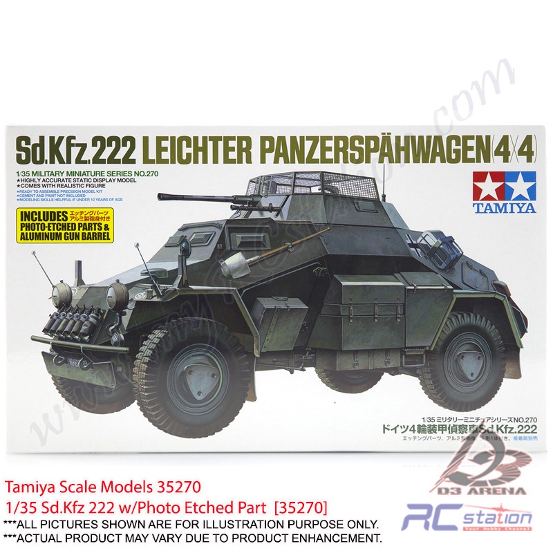 Tamiya Scale Models #35270 - 1/35 Sd.Kfz 222 w/Photo Etched Part [35270 ...