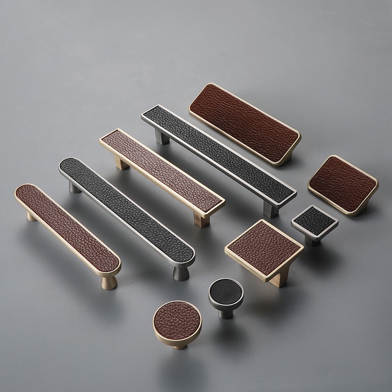 Nordic Leather Knob Handle Simple Cabinet Drawer Handle And Knob ...