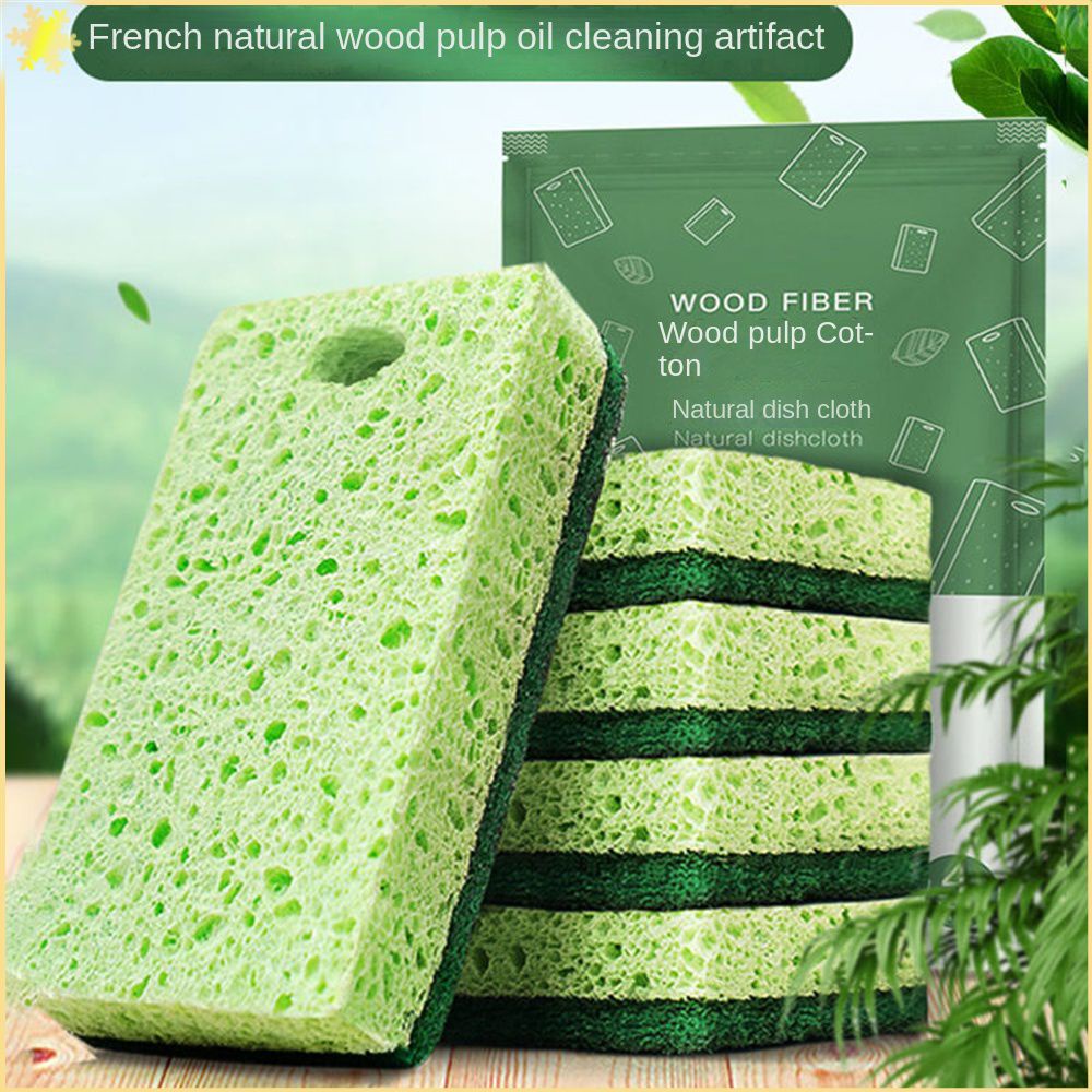 Spot Wood Pulp Cotton Sponge Cleaning Cloth For Kitchen Water ...