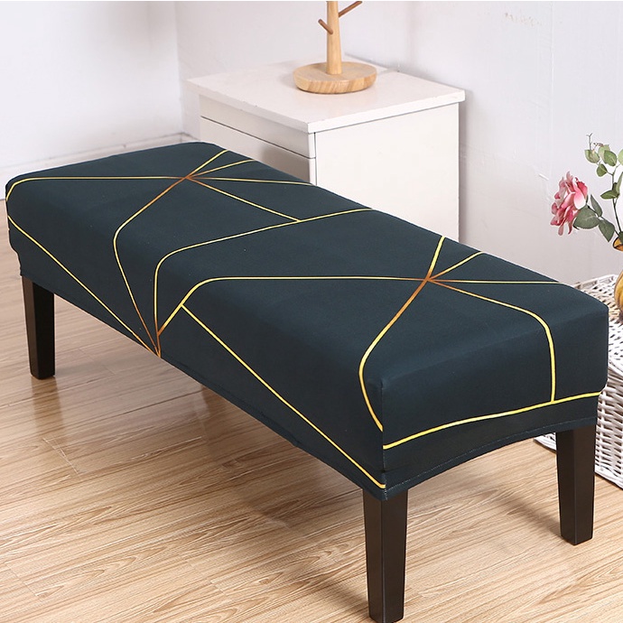 Floral Print Ottoman Covers Spandex Rectangle Stool Cover All-inclusive ...