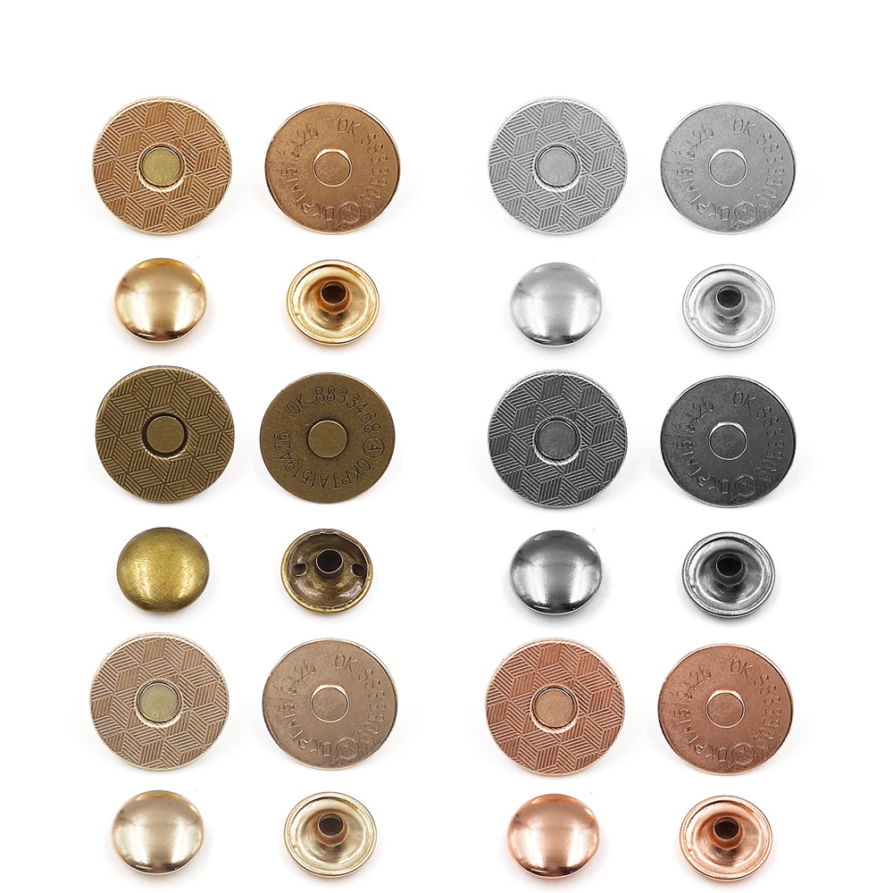 10sets/lot 14mm 18mm Metal Magnetic Button Magnet Buckle Wallet Snaps ...