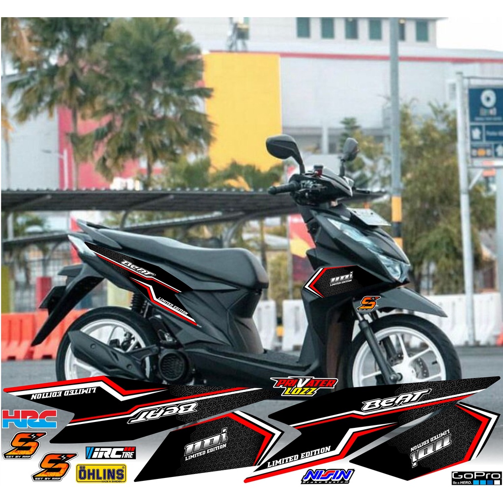 HITAM MERAH /STRIPING Sticker HONDA BEAT NEW/DELUXE 2020-2022 Variation ...