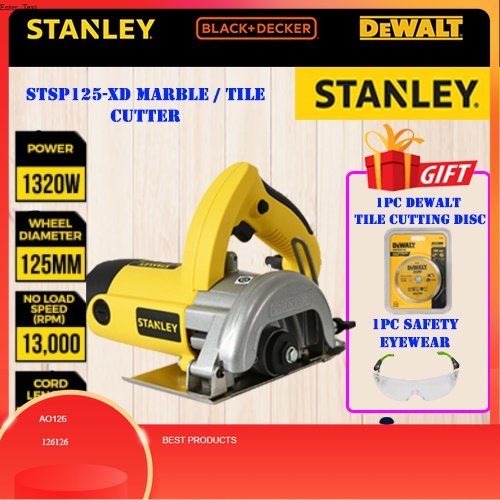 (AO)STANLEY STSP125 4" TILE/WOOD CUTTING MACHINE Tile Cutter WITH FREE ...