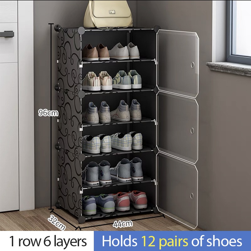 Shoe Rack With Door Rak Kasut DIY almari kasut Bertutup Rack Shelf Shoe ...