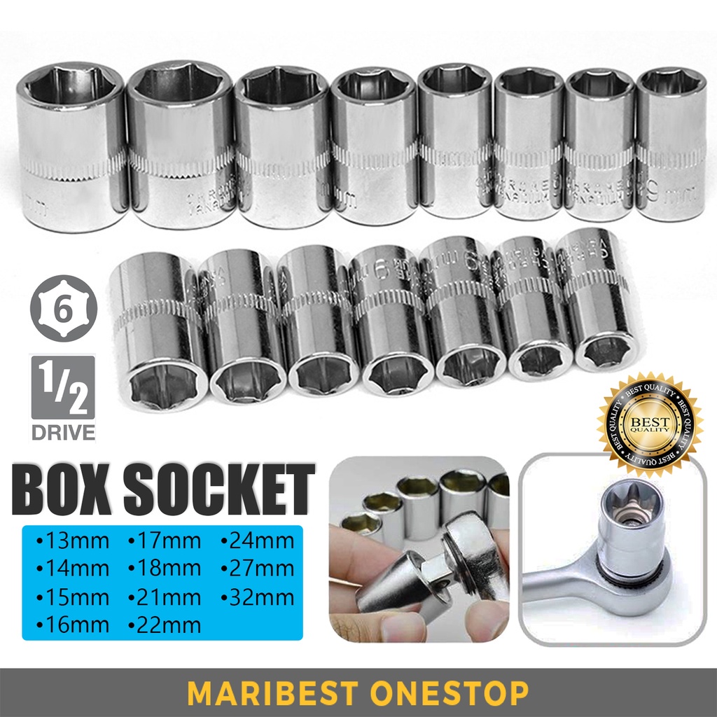 13-32MM 6PT Socket Box Soket Spanar Box Tool Set Spana Socket Wrench ...