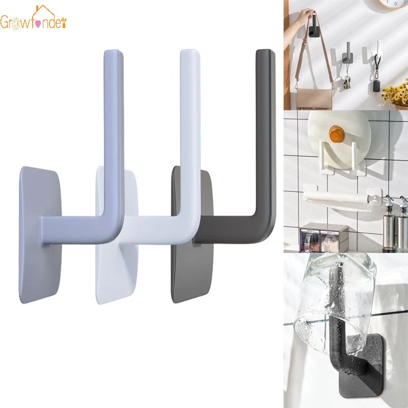 1Pc High-end L-Shape Self-adhesive Wall Hanging Cloth Hanger Cabinet ...