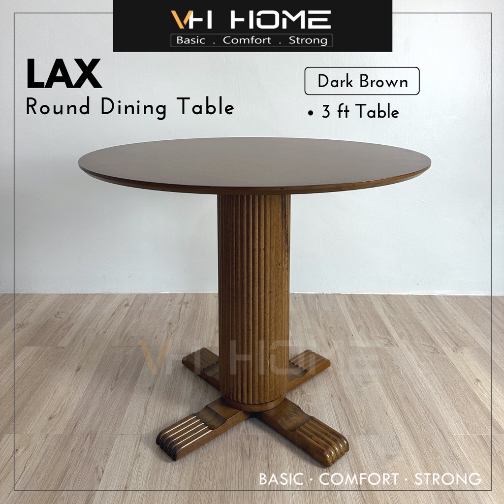 LAX Round Dining Table 2.5FT/3FT/3.5FT/4FT Special Modern Design Meja ...