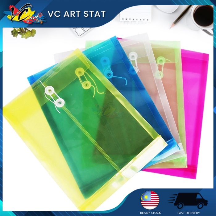 A4 Size Rope Document File Clear/Solid Colour (Vertical/Horizontal ...