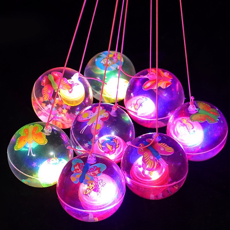 Flashing Luminous Ball Rubber Bouncing Toy Anti Stress Gift Fun Fidget ...