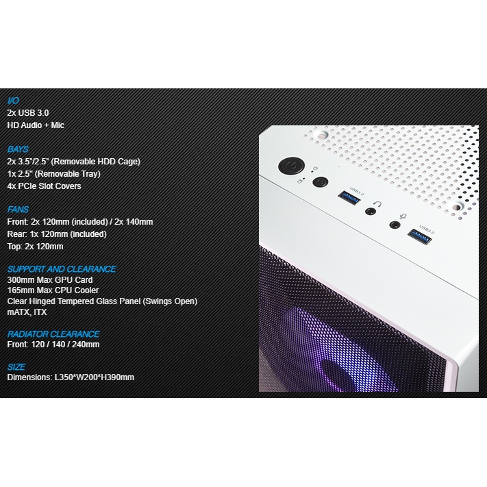 TECWARE FORGE M2 TG ARGB MATX GAMING CASE | Shopee Malaysia