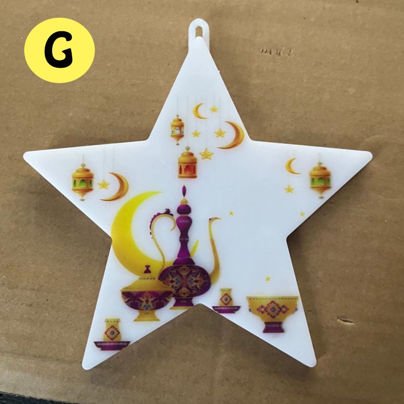New Raya LED Star Moon Pendant Lamp Ramadan Fortress Modeling Blinking ...