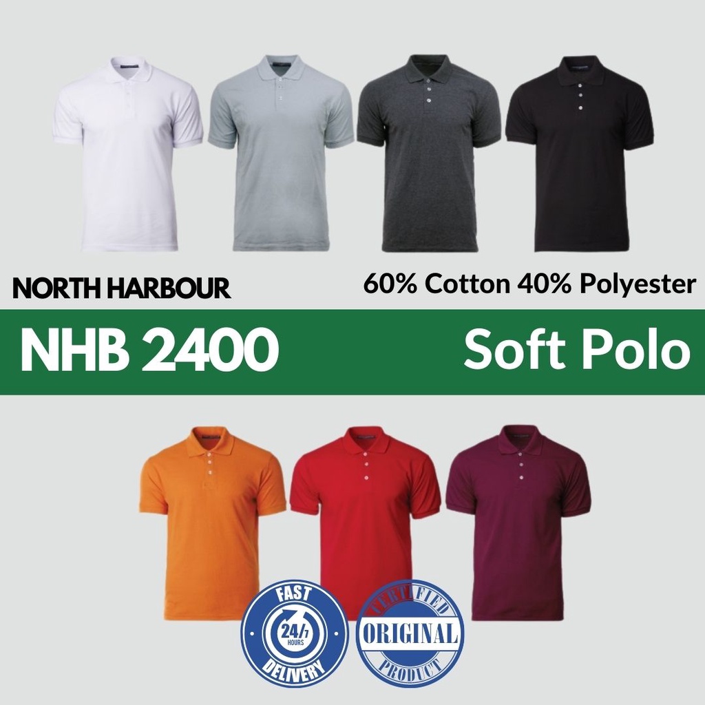 New Polo shirt NORT HARBOUR unisex NHB2400 soft Touch Polo adult tee ...
