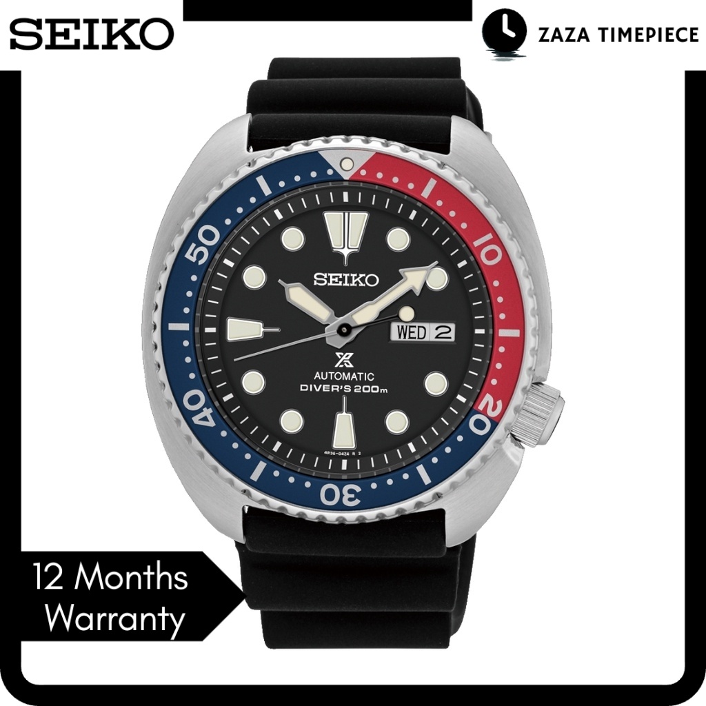 Seiko Prospex Turtle Pepsi Automatic SRPE95K1 SRPE95 Black Dial ...