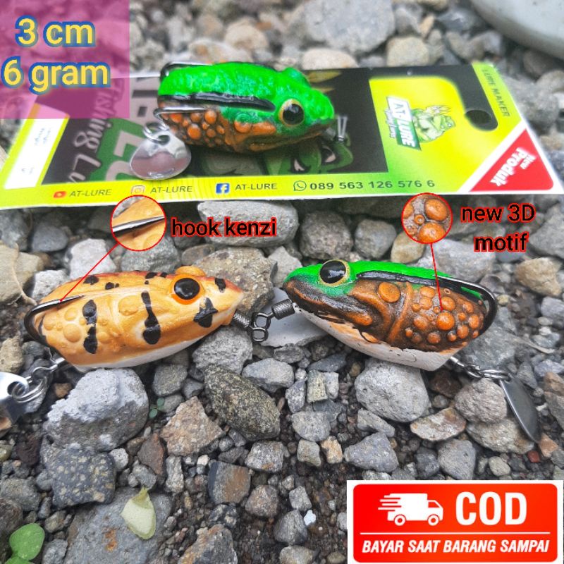 Soft frog 3 cm soft frogy 3D newest series 2023 hook KENZI cork casting ...