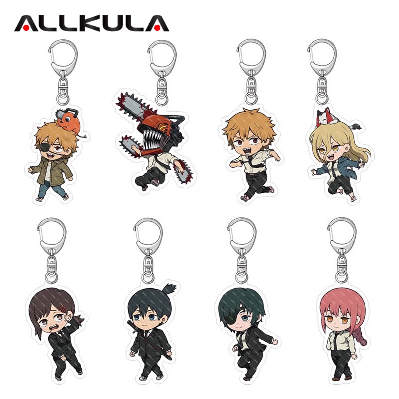 Anime Chainsaw Man Keychain Pochita Makima Cosplay Acrylic Pendant ...
