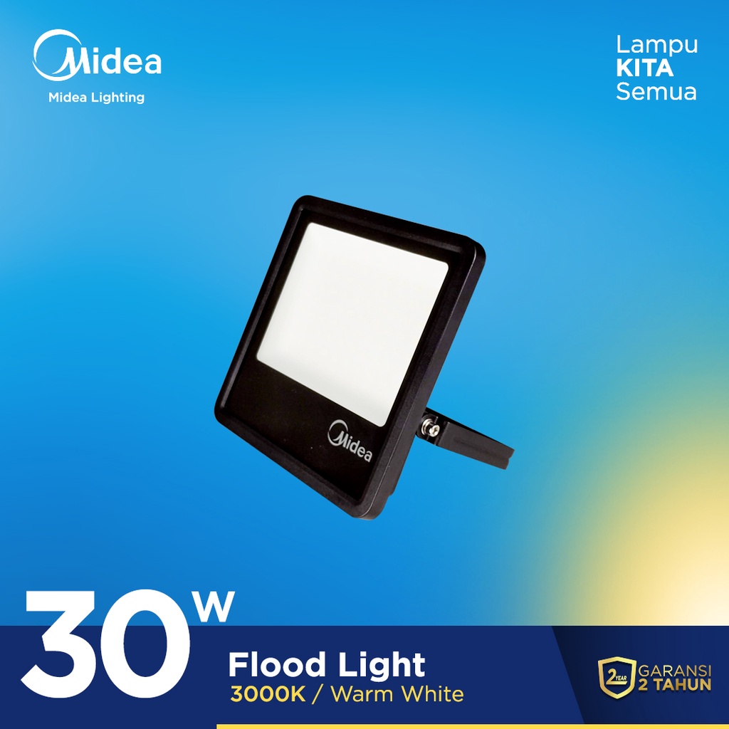 Midea Lighting - 30 Watt 3000K Floodlight LED Spotlight - Warm White ...