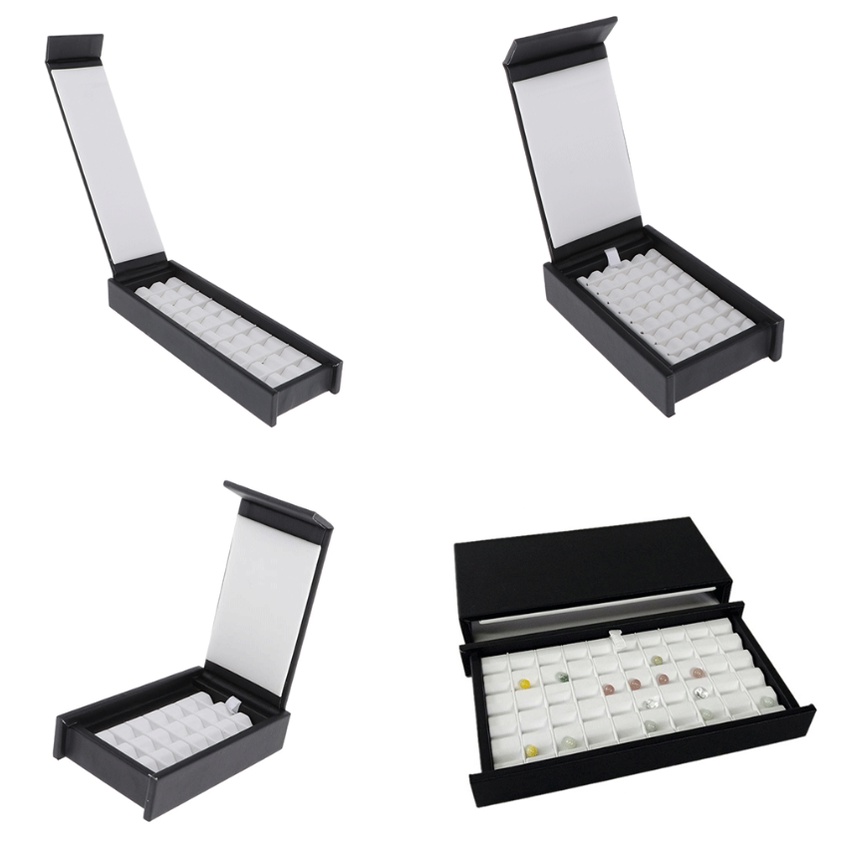 PU Tray Stone Storage Case Gemstone Organizer Tray Stone Holder with ...