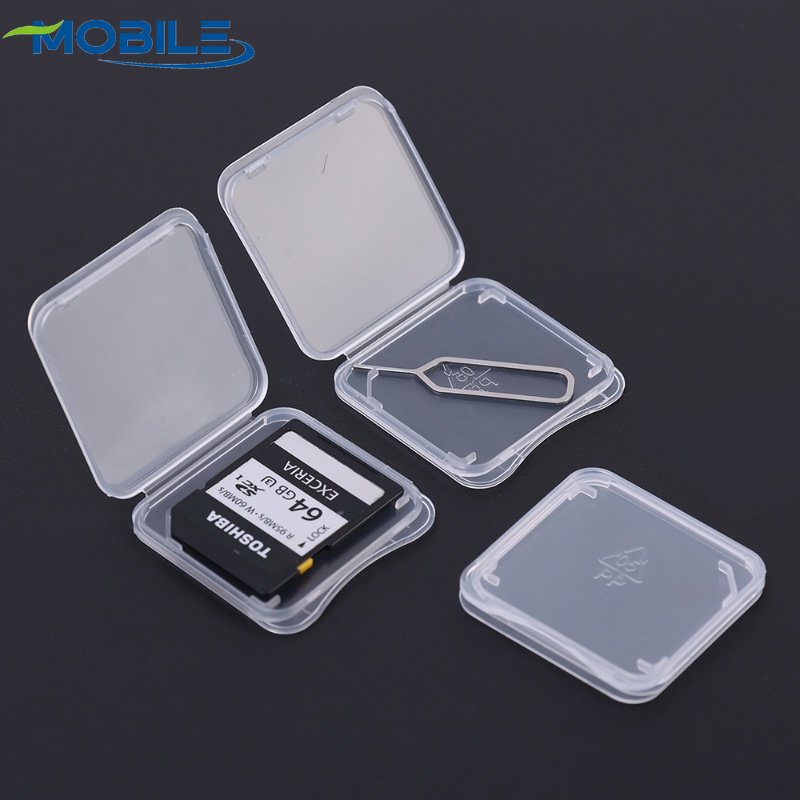 Standard SD SDHC Memory Card Holder Box 10pcs/lot Transparent SD Memory ...