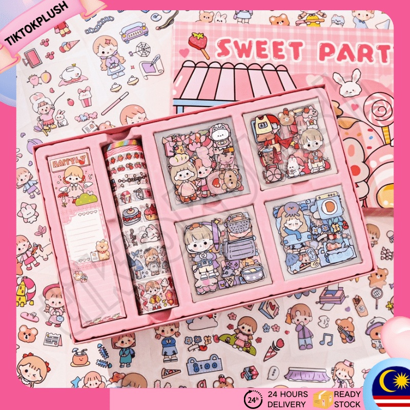 Ready!! Handbook Sticker Gift Box Spree Cute Girl Stickers Set INS ...