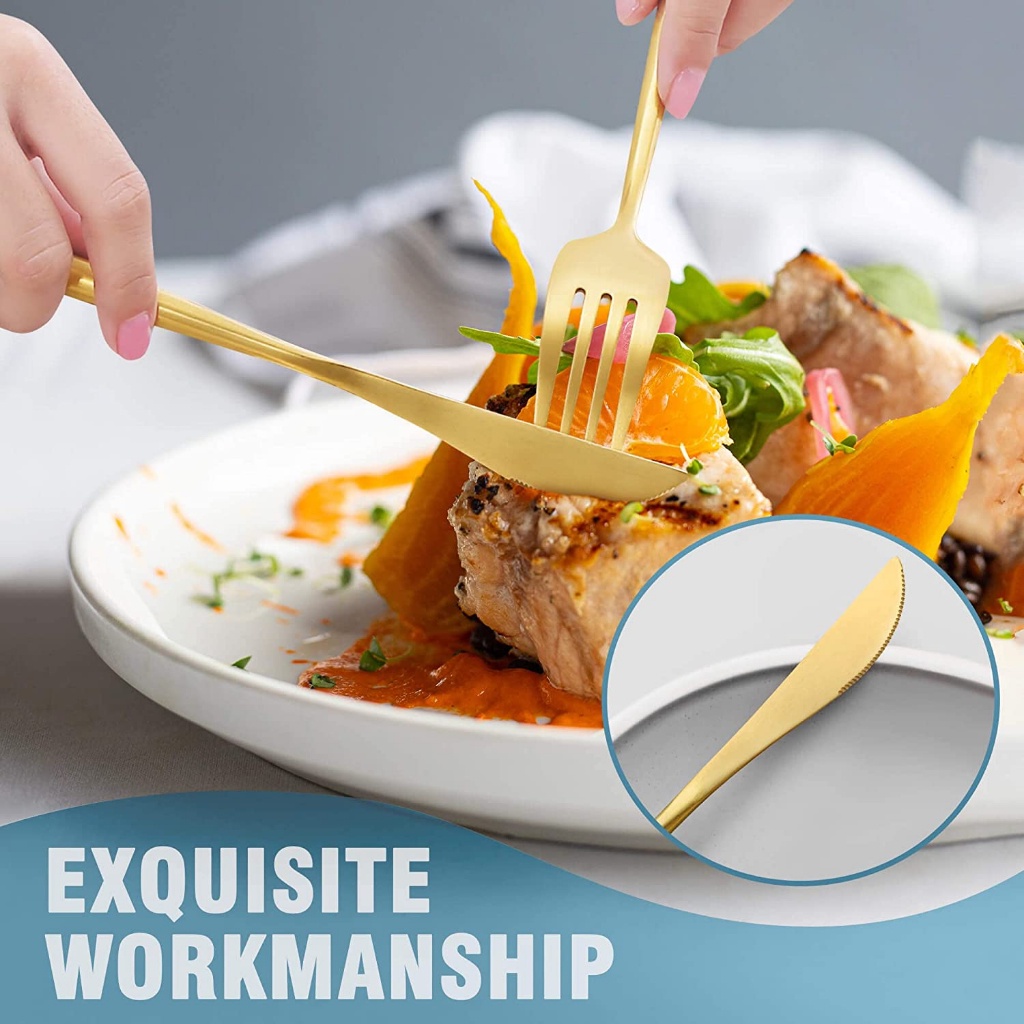 Gold Silver Rose Gold Stainless Steel Cutlery HIGH QUALITY Spoon Fork ...