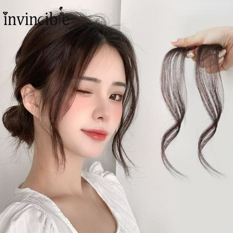 Invisible Wig with Water Drop BB Clip/ Curly False Bangs Clip/ Natural ...