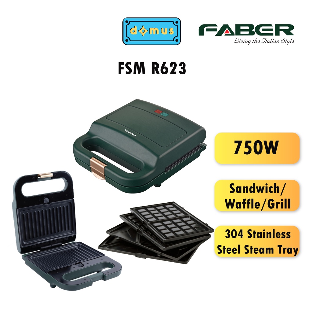 Faber 750W Sandwich Maker (Waffle / Sandwich / Grill) FSM R623 | Shopee ...