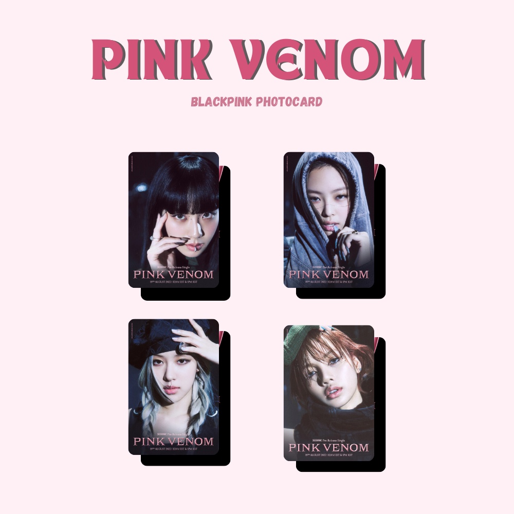 [4Pcs] Blackpink Photocard: Pink Venom - by Aera Kpop Merch | Photocard ...