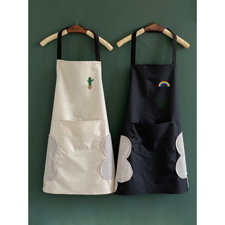 Apron dapur kalis air dan kalis minyak isi rumah dapur boleh lap tangan ...