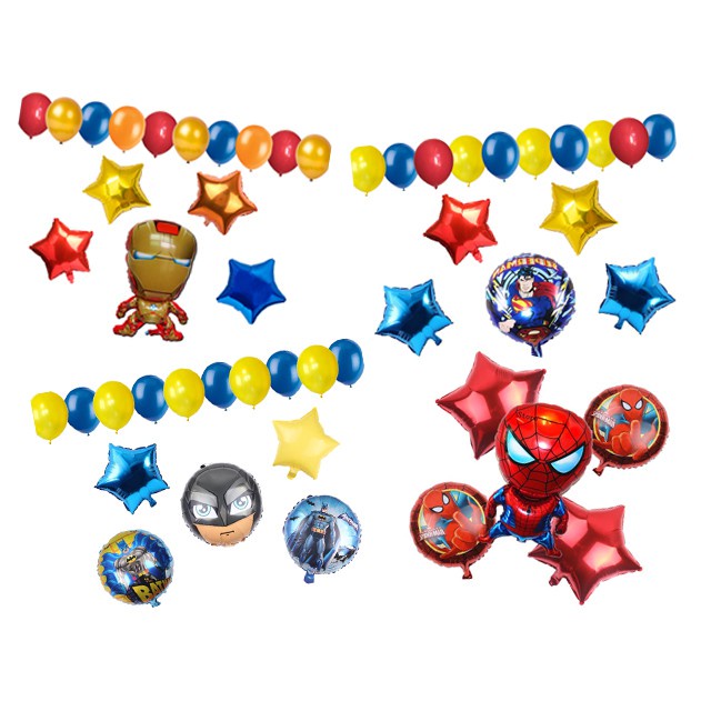 Theme Party Balloon Set Superhero / Spiderman / Sonic / Pjmask / Sofia ...