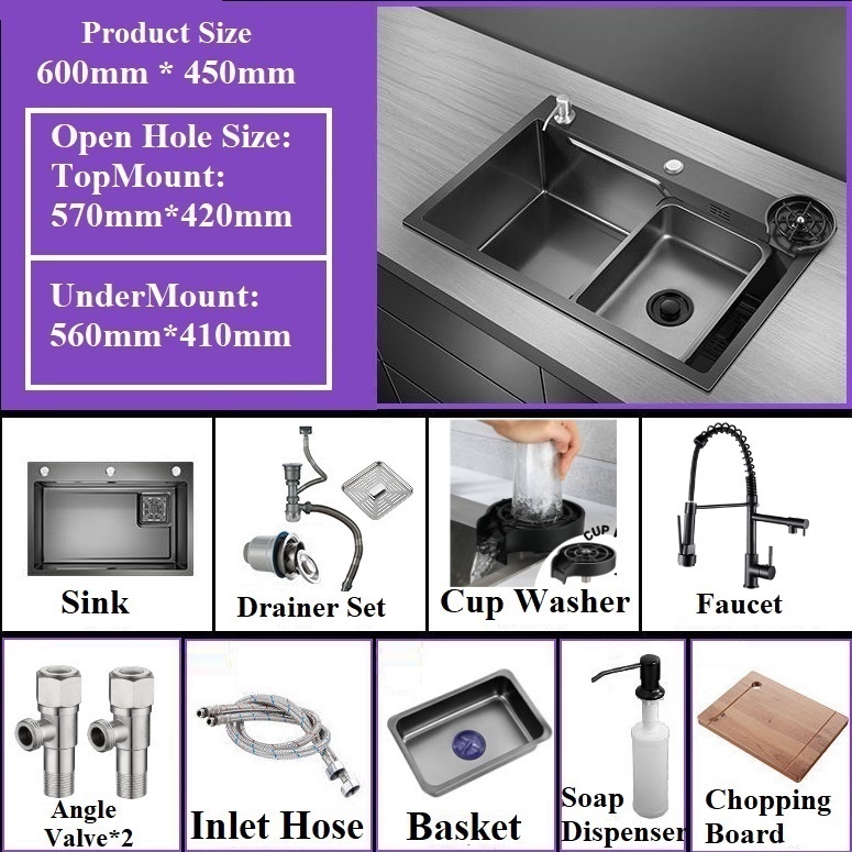 [BUY 1 FREE 10] Waterfall Sink 7545 Premium Nano Sink Z Step Sink ...