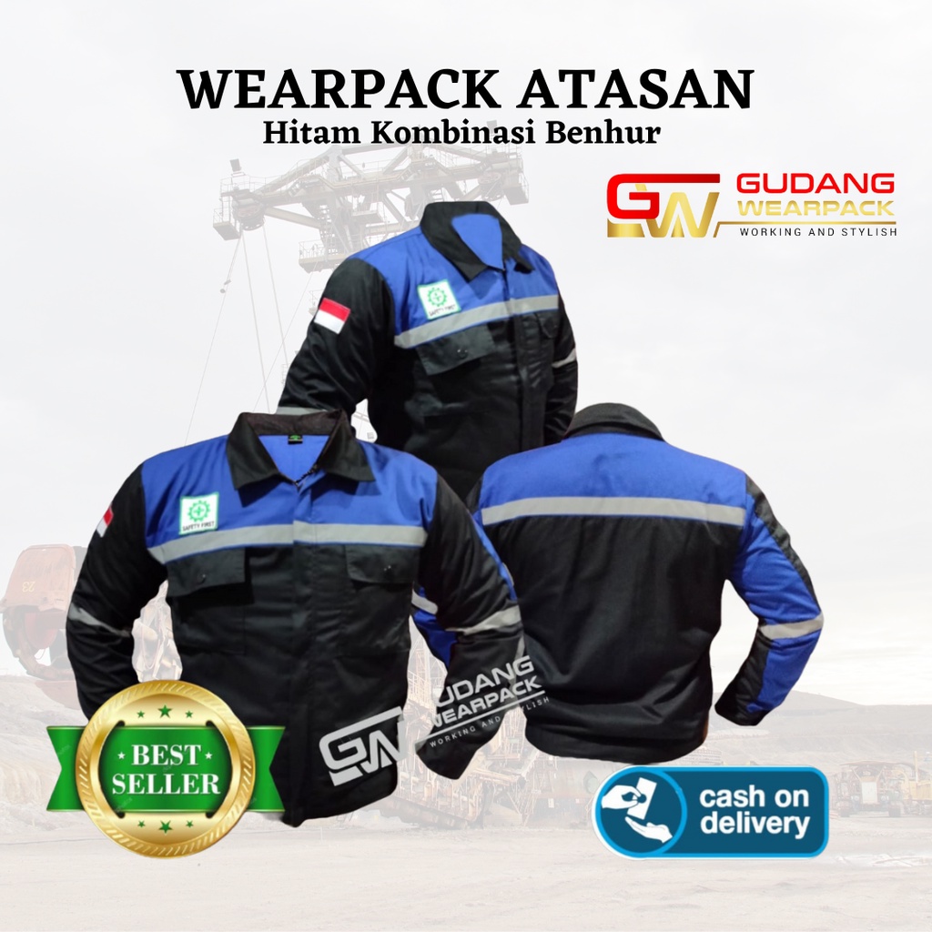 HITAM Wearpack Tops Work Uniform Project Black Color Sogan | Shopee ...