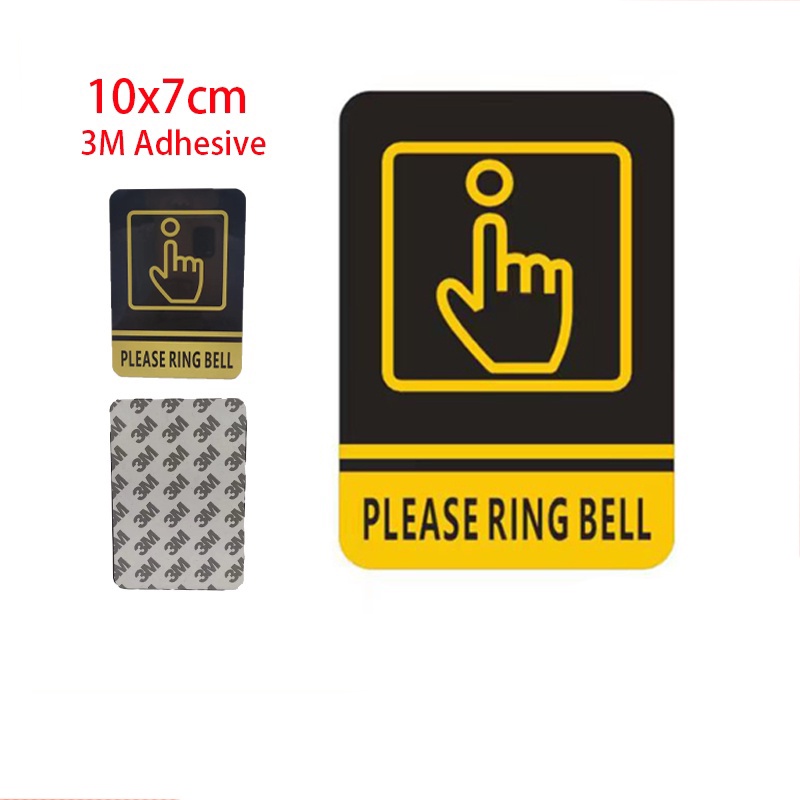 PLEASE RING BELL - PVC Doorbell Signage Boards 10x7cm 3M Sticker ...
