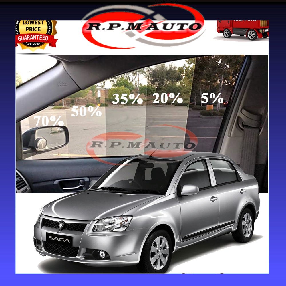 Proton saga blm/flx Black hitam Tinted 4Door 4pintu Siap Potong tinted ...
