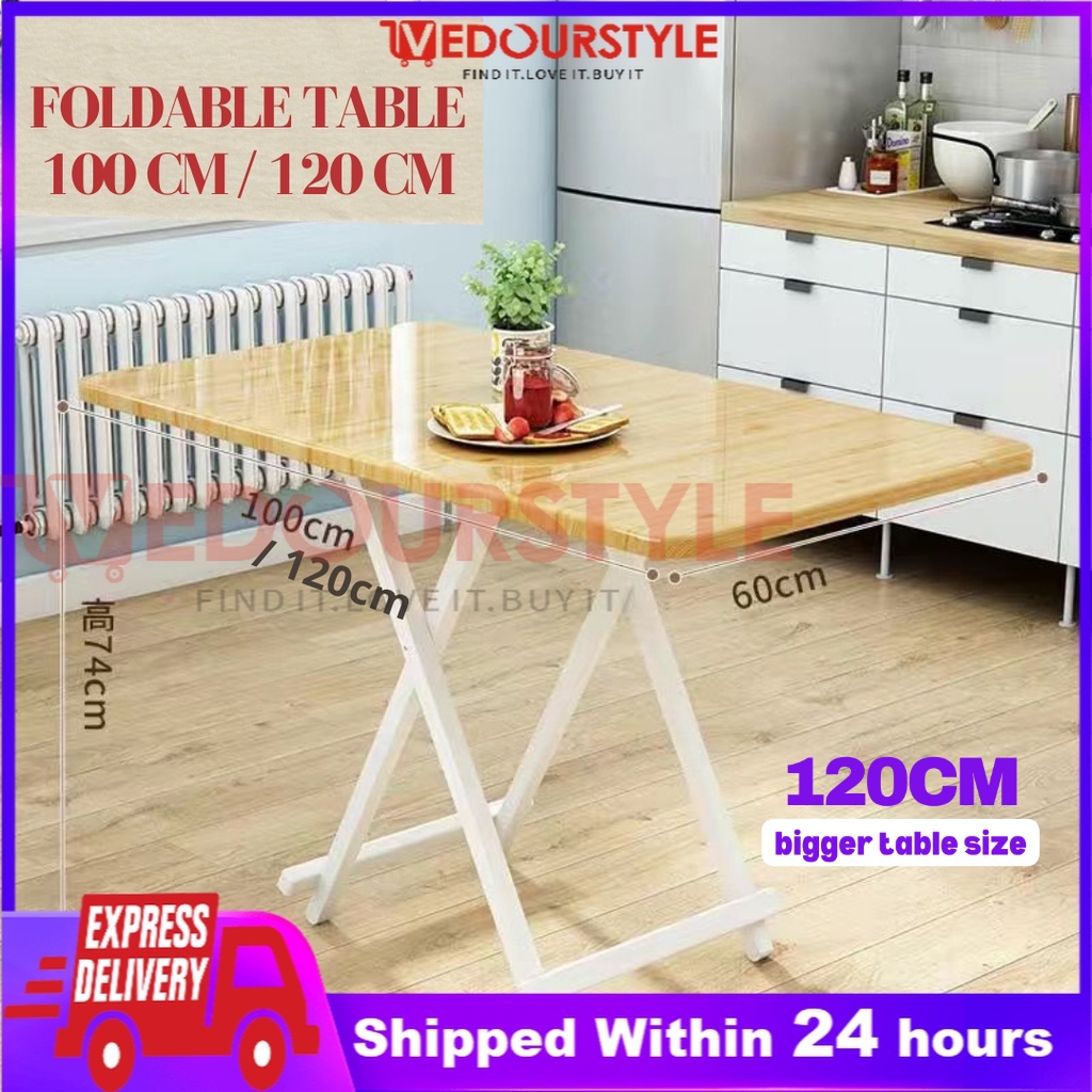 Vedourstyle Foldable Table Dining Table Folding Portable Meja Lipat ...