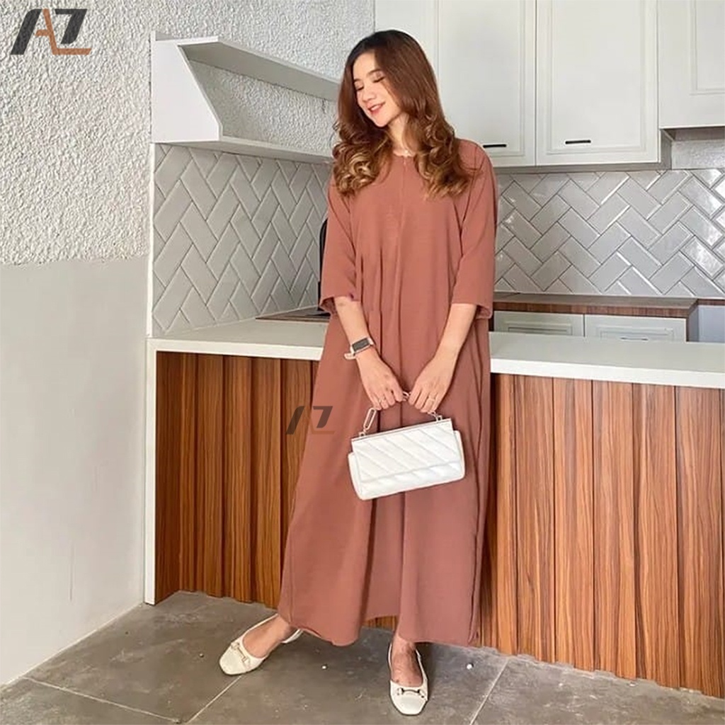 HITAM Dress Women Fashion Muslim 3 4 Sleeve/Dress Negligee Gamis Women ...
