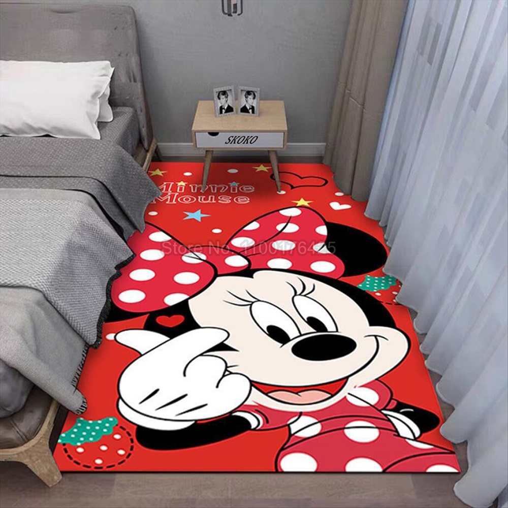 Black Mickey Mouse Kids Carpet Bedroom Home Living Room Carpet Floor ...