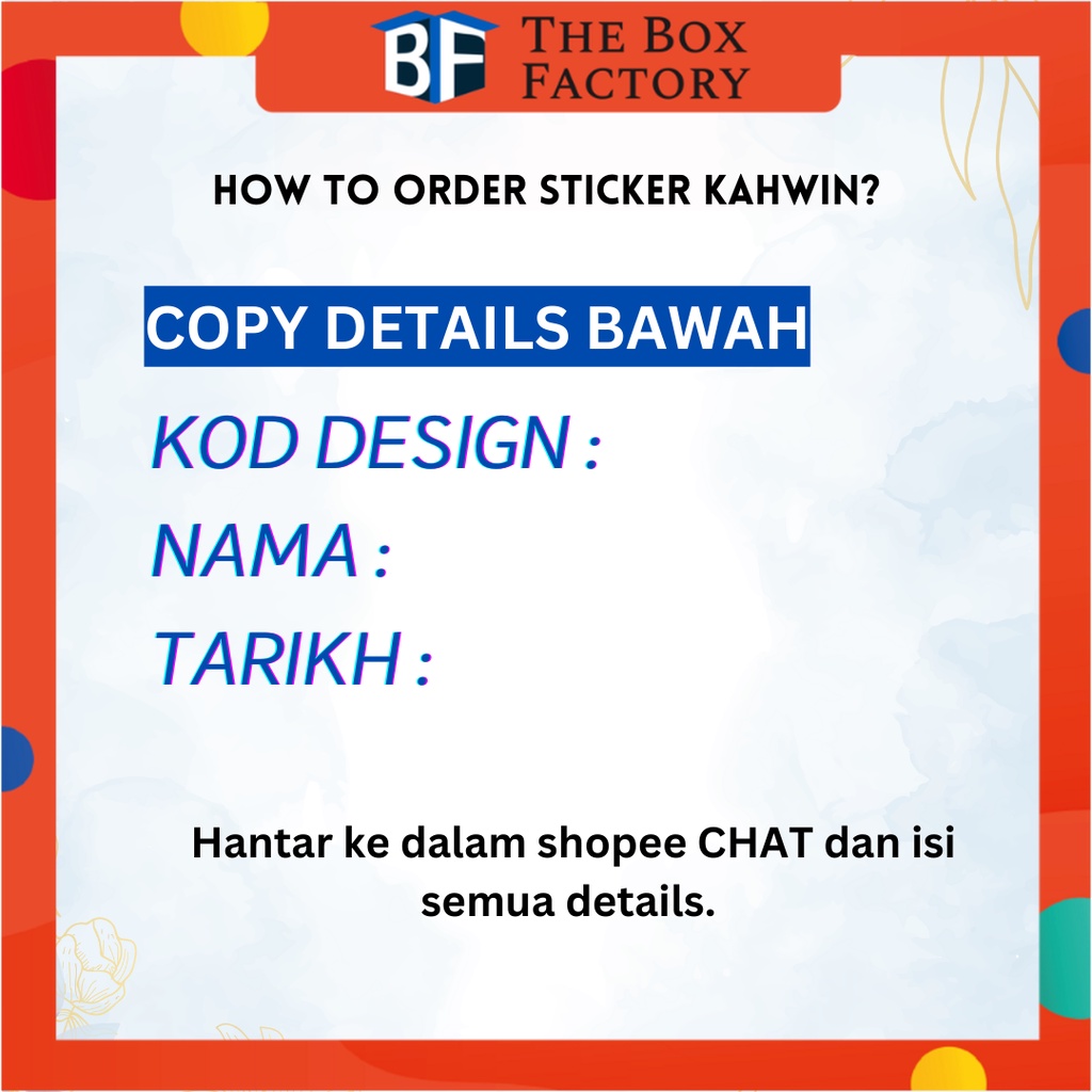 100pcs STICKER CUSTOM LABEL PRODUK DOORGIFT KAHWIN STICKER AQIQAH ...